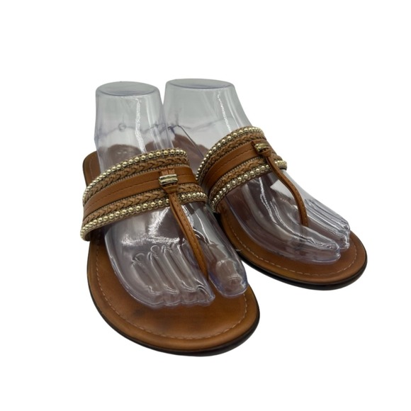 Rosanella | Shoes | Rosanella Thong Sandals Womens Size 9 M Tan Braided ...